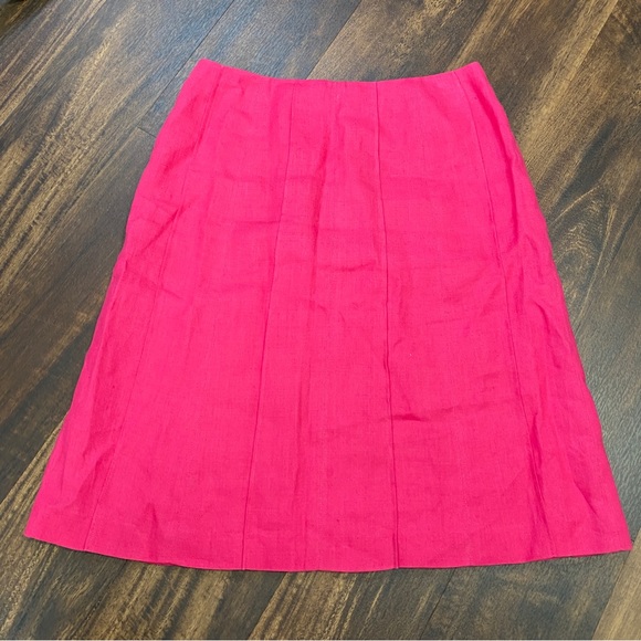 Talbots | Skirts | Talbots Vintage Irish Linen Aline Skirt Hot Pink ...